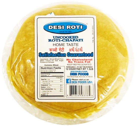 Desi Uncooked Roti 12 Count – Nature Traders